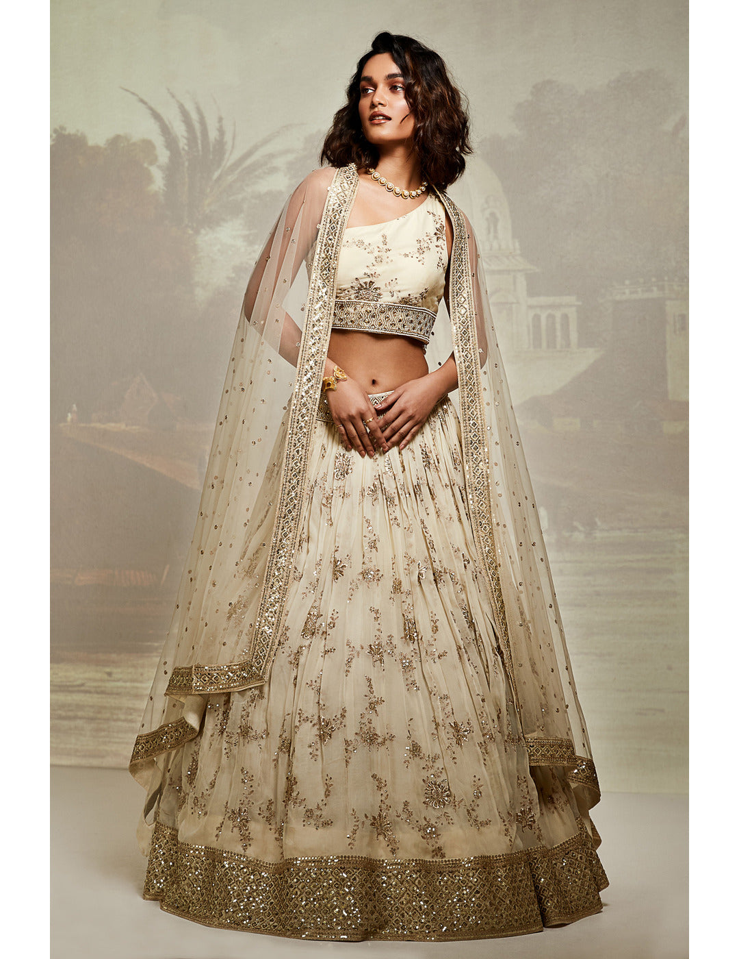 Studioj - Ivory Embroidered Lehenga Set online in singapore | bridal ...