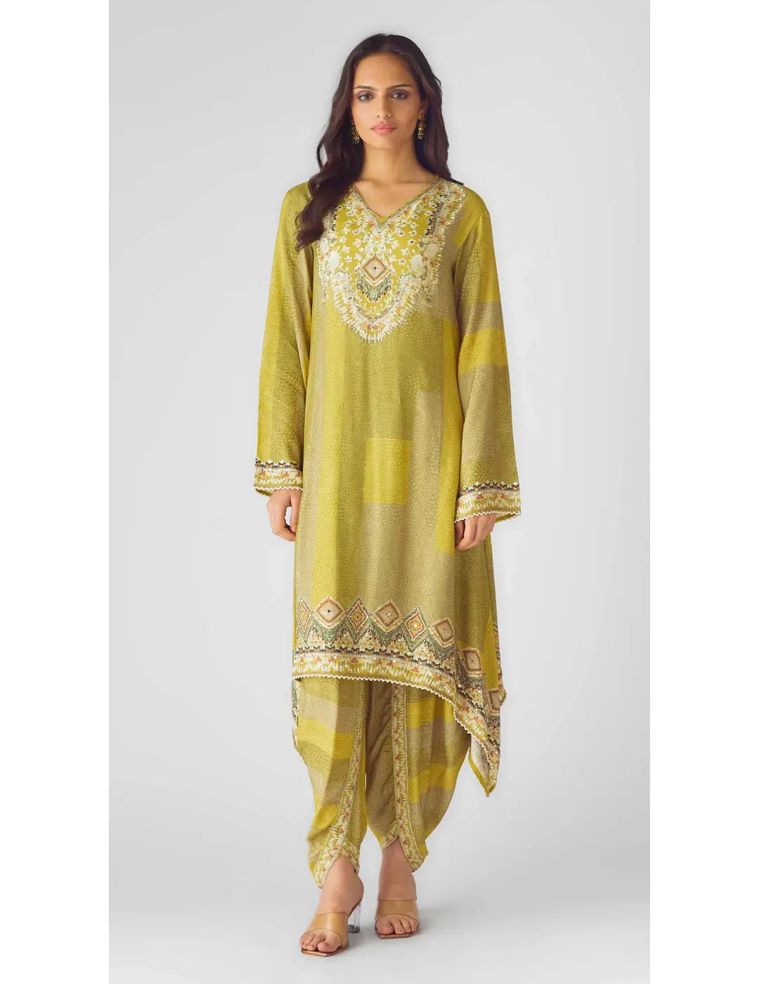 Lime Muslin Suit – Elegant Festive Wear for Women in Singapore – Studio ...