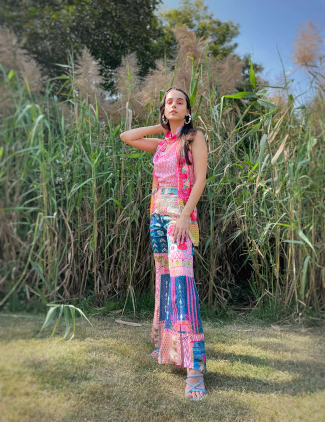 Crop Top & Pant Set & Fly Dupatta online in singapore | Indian Dresses ...