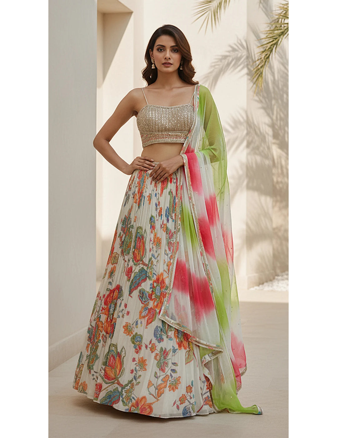 Ivory Elysian Embroidered Lehenga Set | Wedding Lehenga Singapore ...